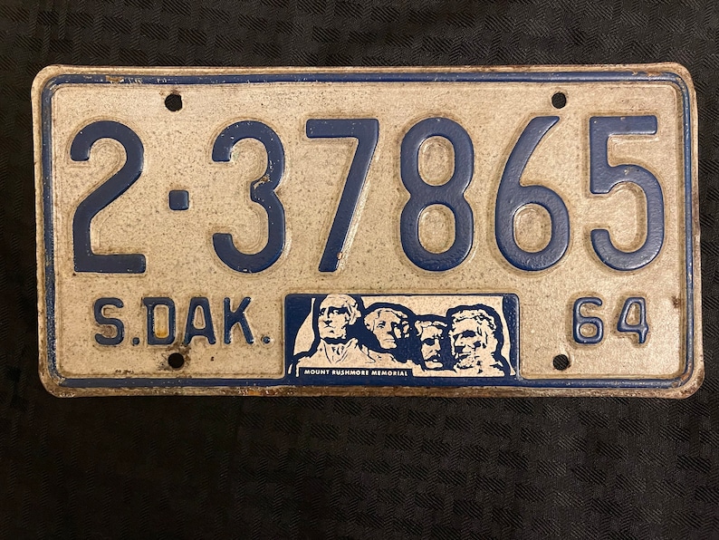 1964 South Dakota License Plate Mount Rushmore - Etsy