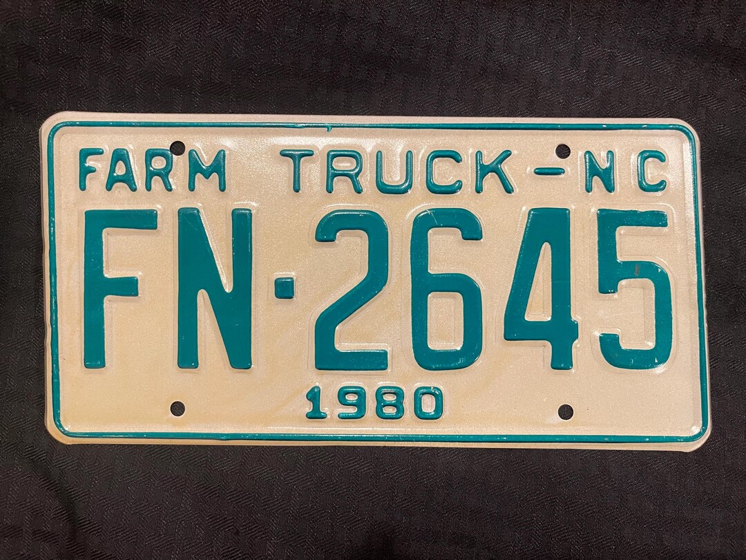 1980 North Carolina NC Farm Truck License Plate - Etsy