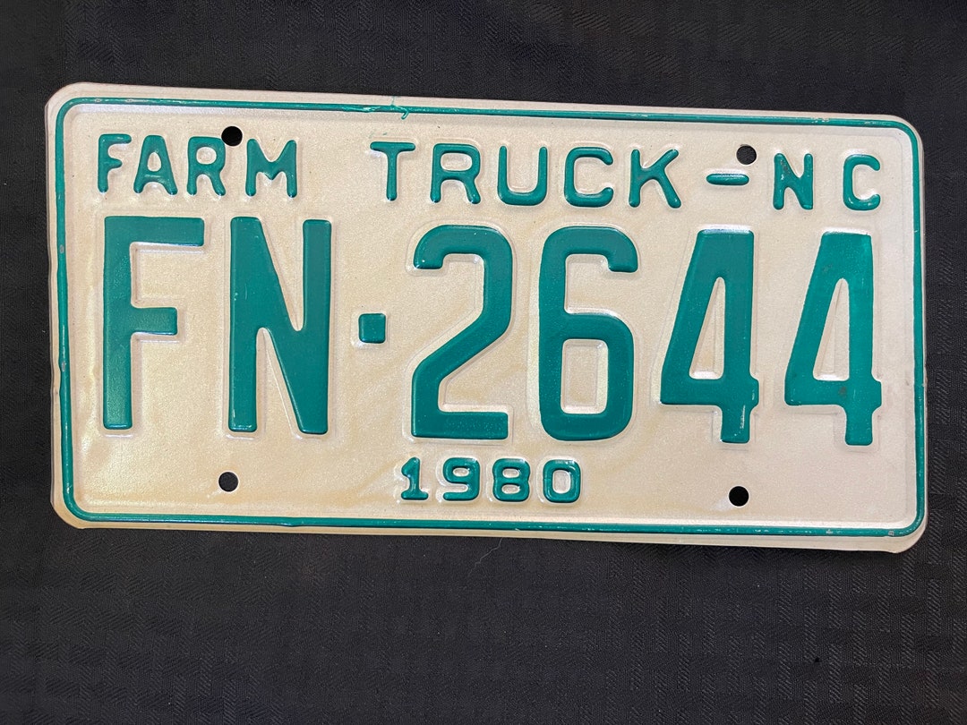 1980 North Carolina Farm Truck License Plate - Etsy