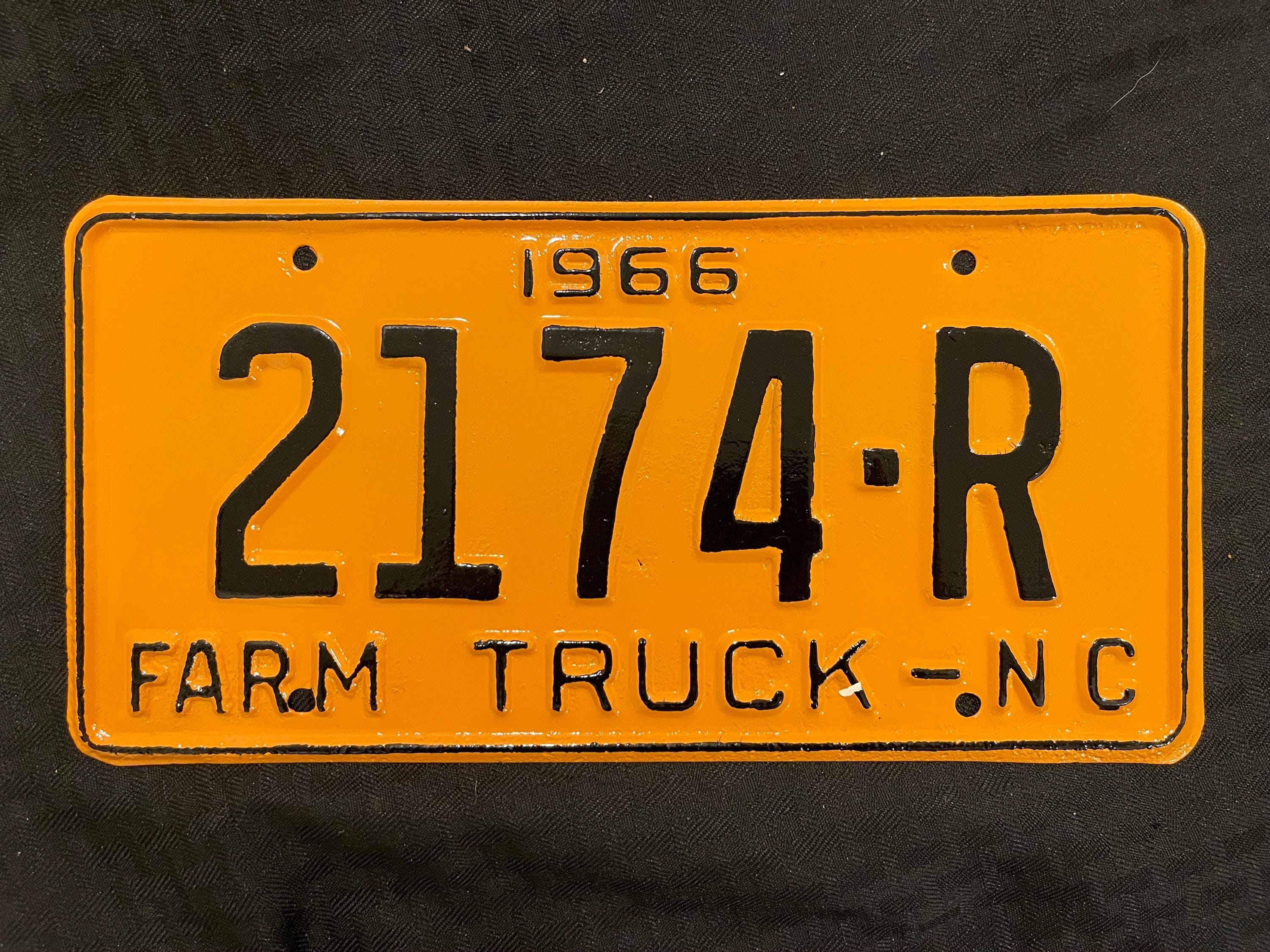 Restored 1966 North Carolina Farm Truck License Plate - Etsy