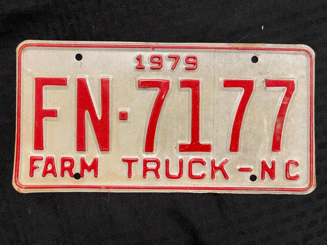 1979 North Carolina NC Farm Truck License Plate - Etsy