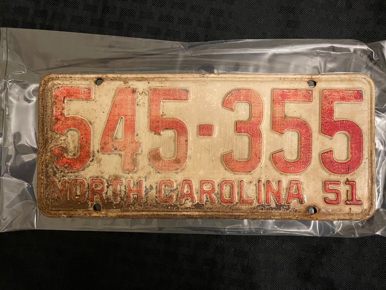 1951 North Carolina License Plate - Etsy
