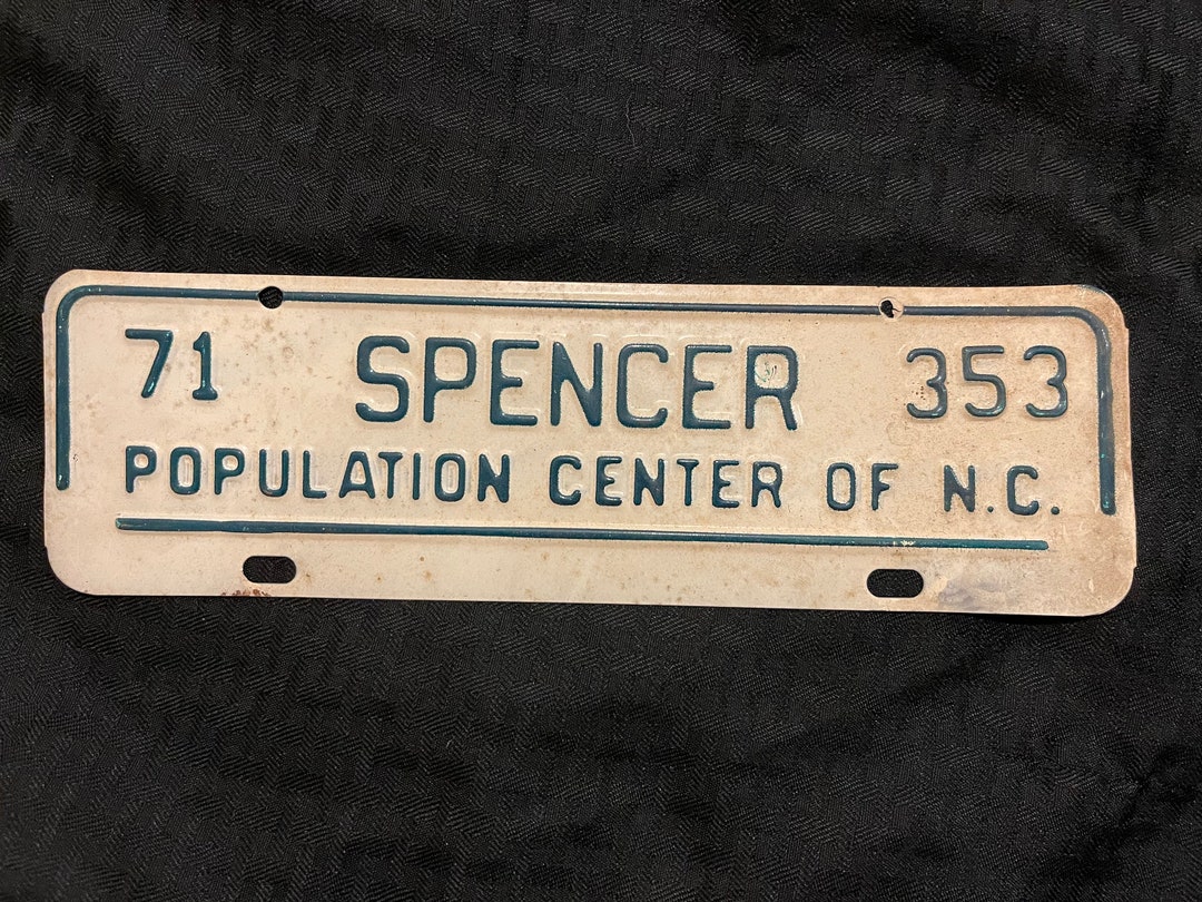 1971 Spencer North Carolina License Plate City Tag - Etsy