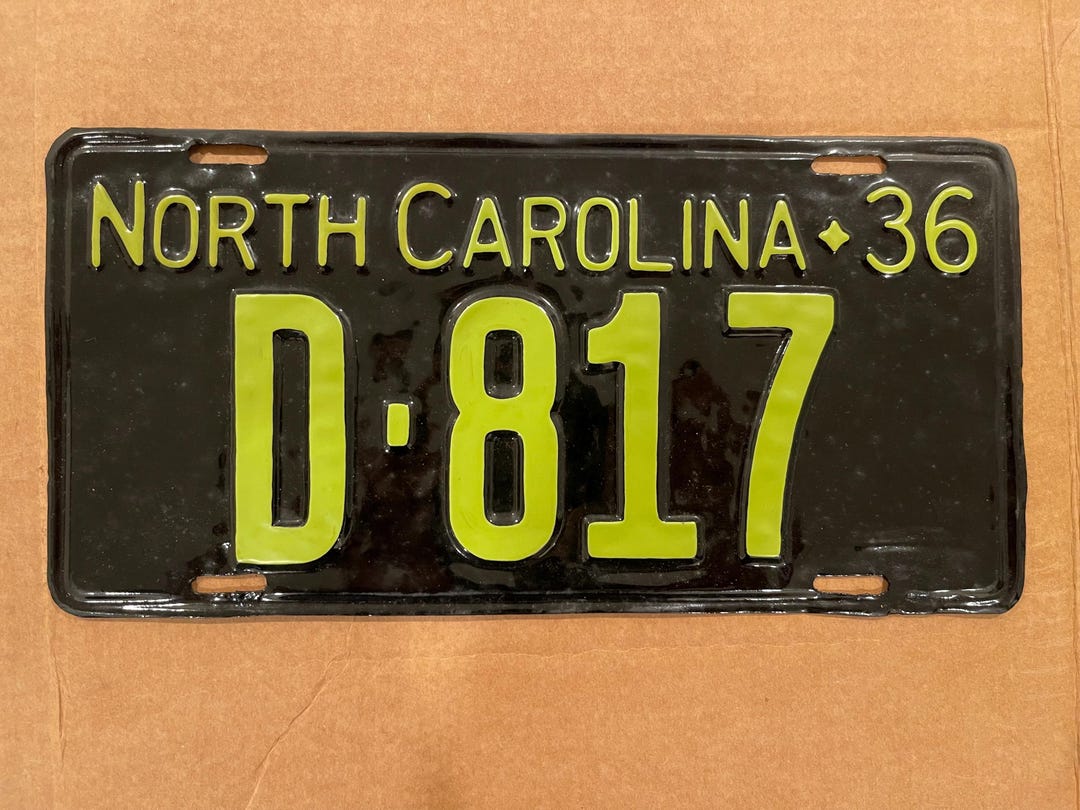 1936 North Carolina Dealer License Plate - Etsy