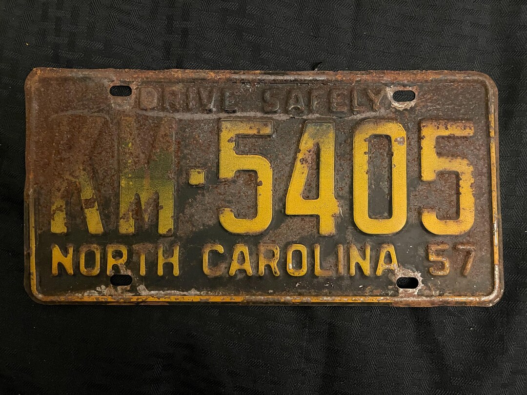 1957 North Carolina NC License Plate - Etsy