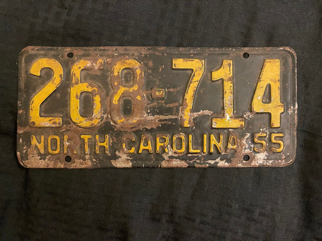 1955 North Carolina License Plate - Etsy