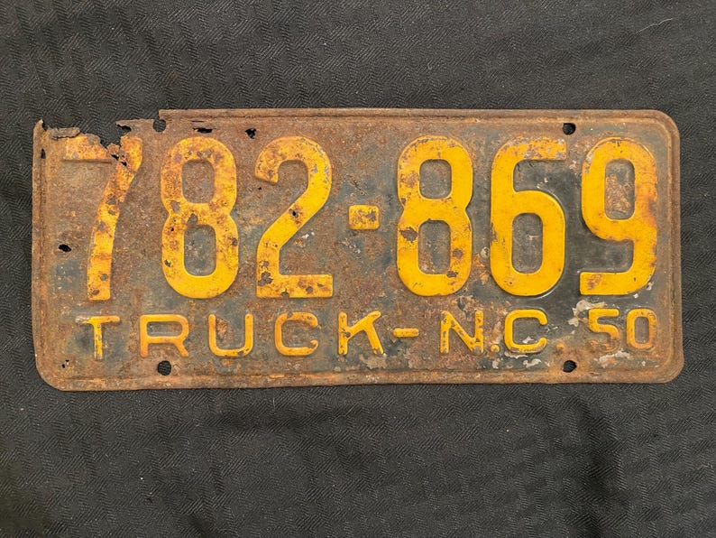 1950 North Carolina Truck License Plate - Etsy