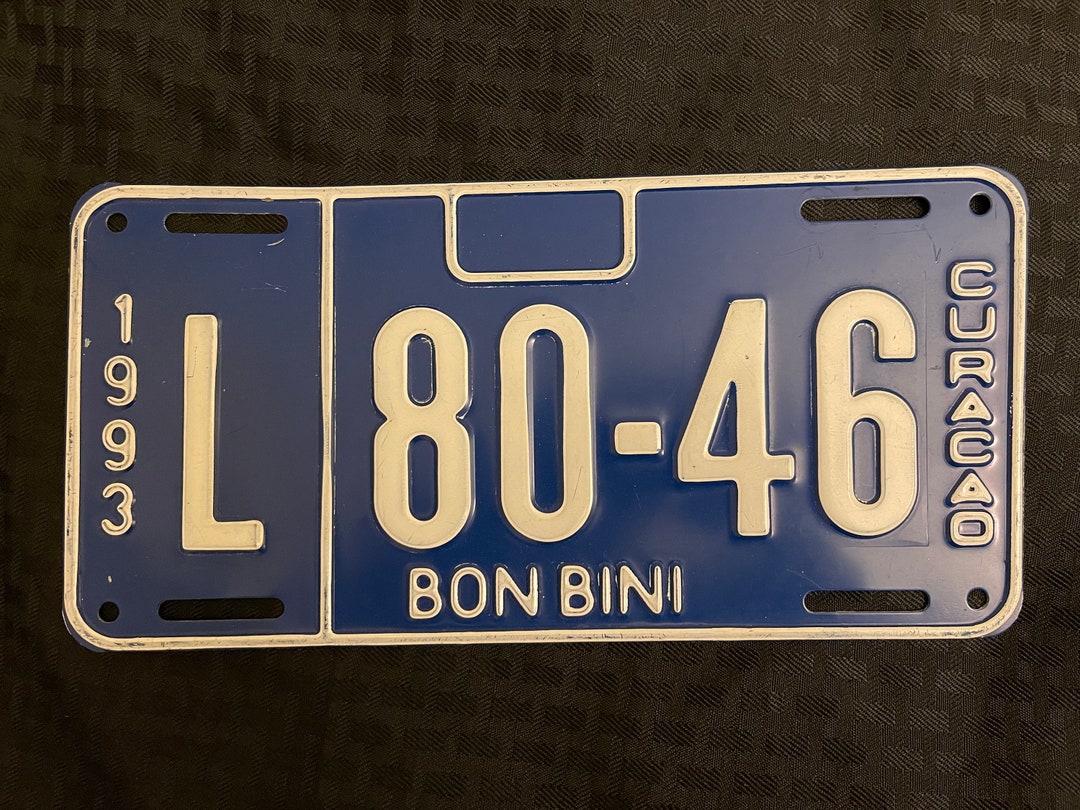 1993 Bon Bini Curacao License Plate - Etsy