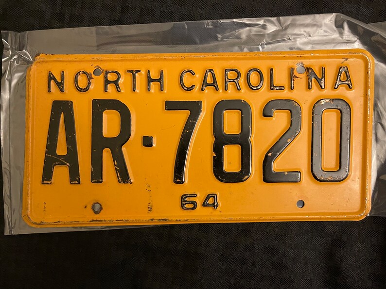 1964 North Carolina License Plate - Etsy