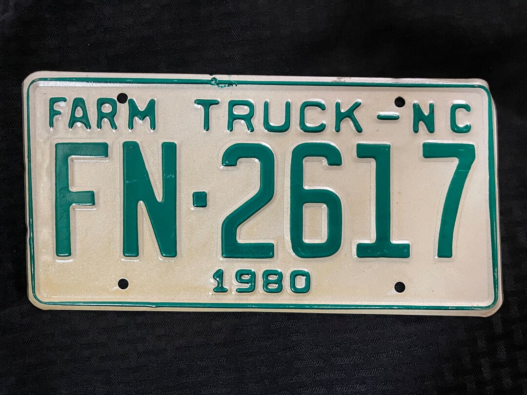 1980 North Carolina Farm Truck License Plate - Etsy
