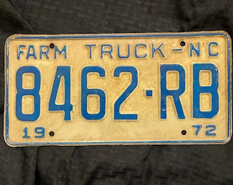 Restored 1966 North Carolina Farm Truck License Plate - Etsy