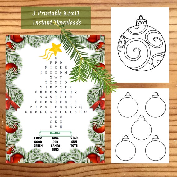 Printable Word Search and Coloring Pages Digital Download 8 - Etsy