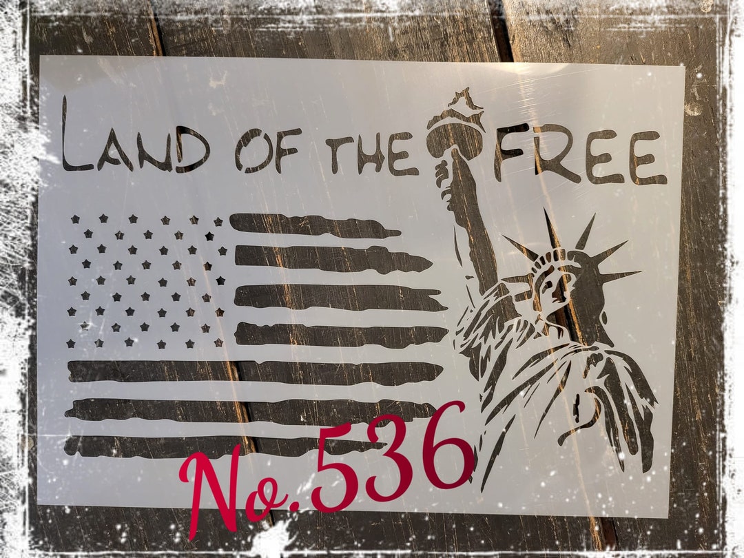 Land of the Free Stencil #536 - Etsy