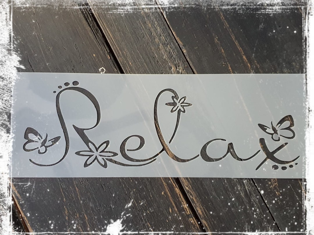 Relax Stencil - Etsy