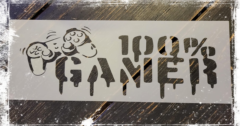 100% Gamer Stencil - Etsy