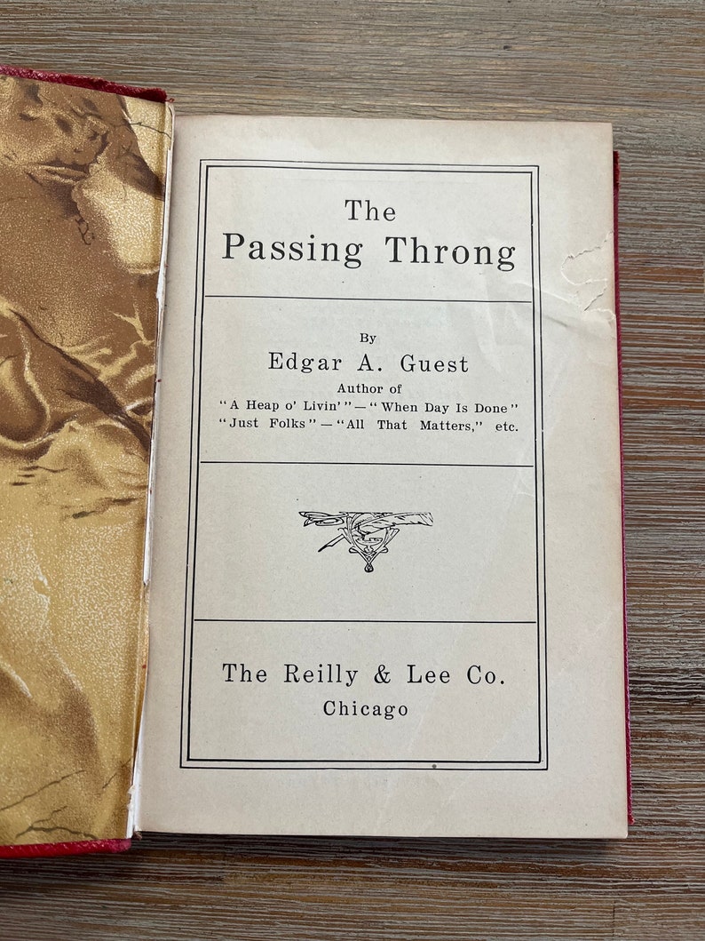 1923 the Passing Throng by Edgar A. Guest - Etsy