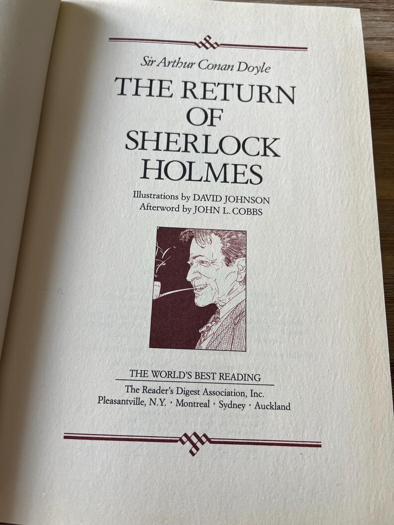 1991 the Return of Sherlock Holmes Arthur Conan Doyle - Etsy