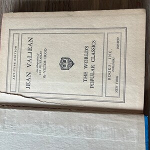 Antique Victor Hugo Les Miserables Jean Valjean an Adaptation of Les ...