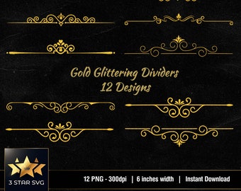 Gold Divider Clipart - Etsy