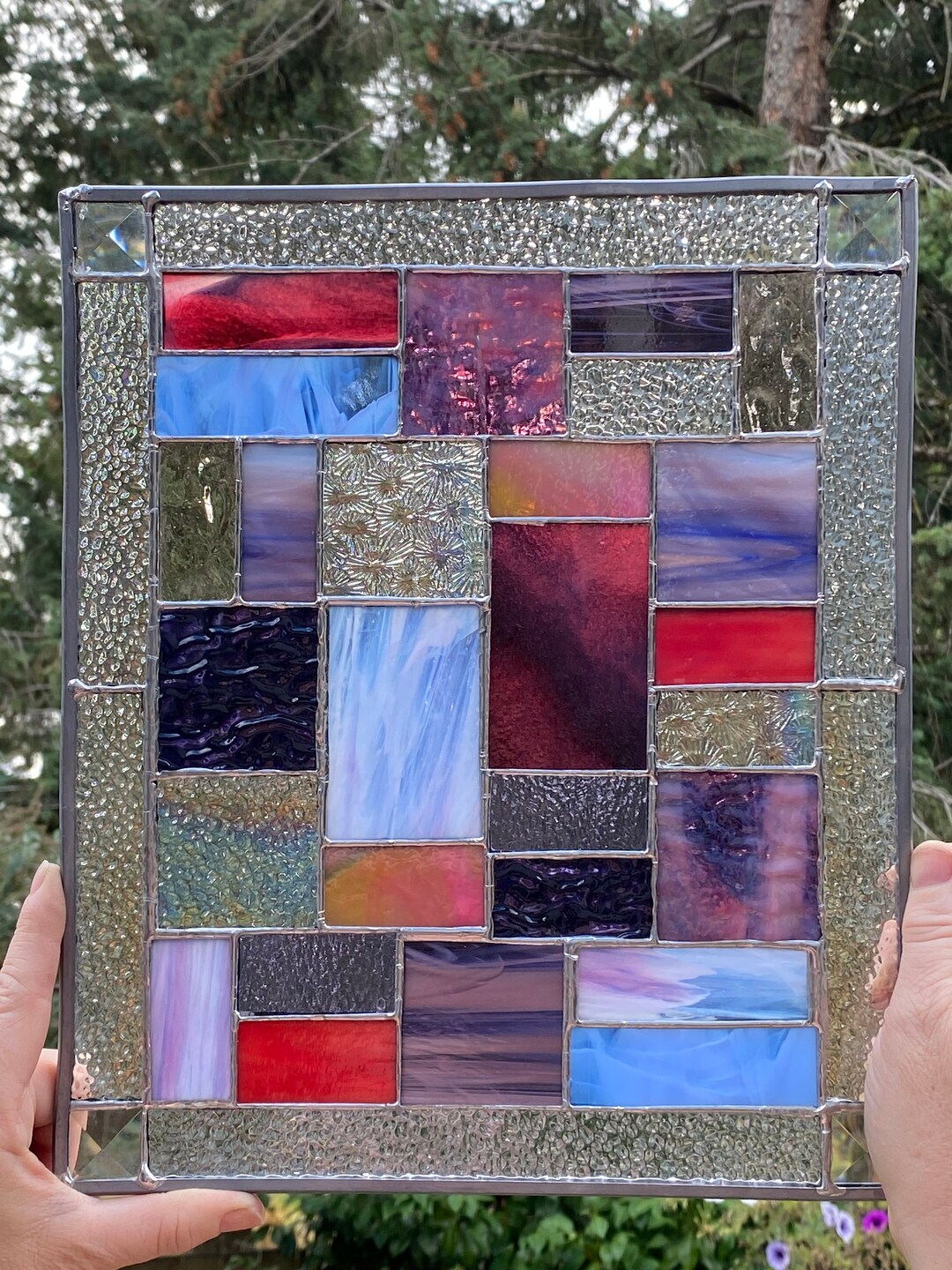 Colorful Geometric Glass Art - Etsy