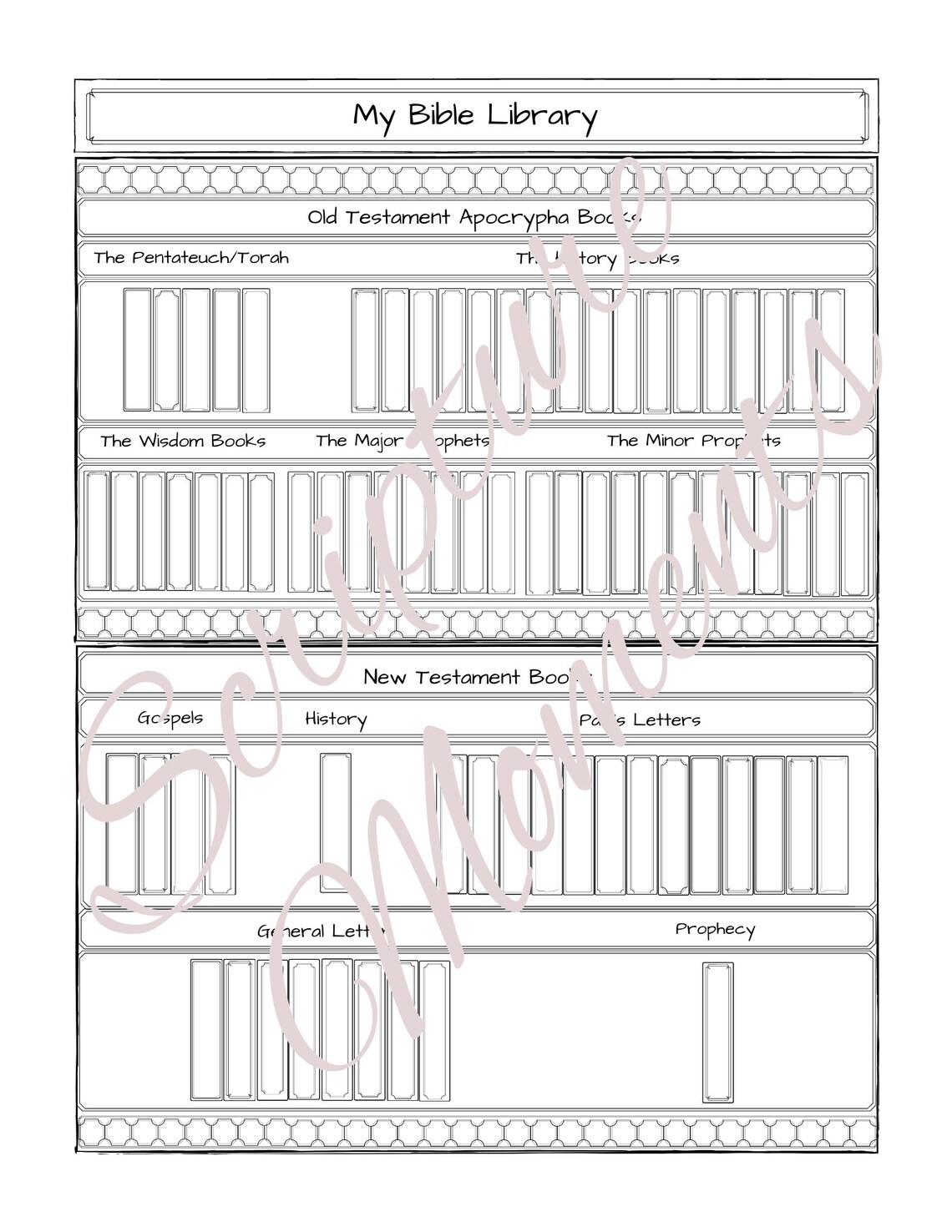 Books of the Bible With Apocrypha Books Printable Coloring Page, With ...