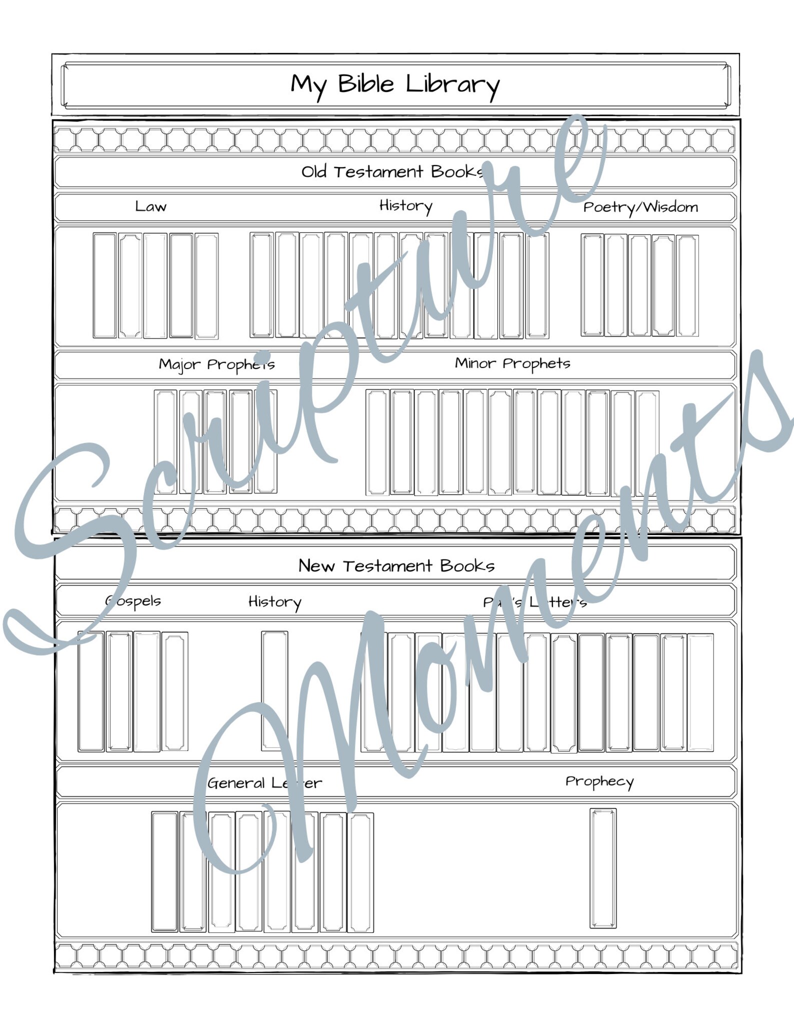 Books of the Bible Printable Coloring Page, With Chapter Names and ...