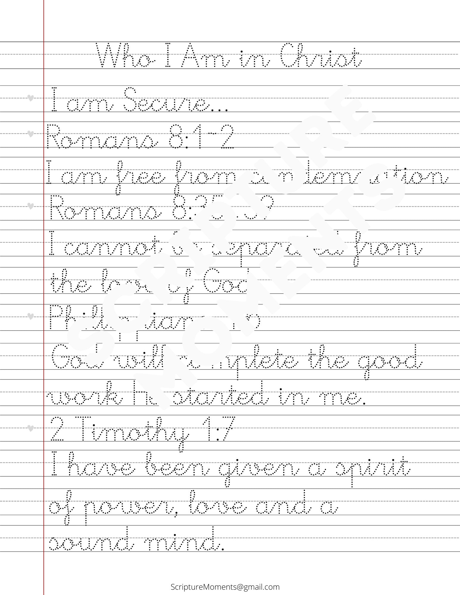 Who I Am in Christ, Full Armor, I Am Blessed Scripture Cursive Writing ...