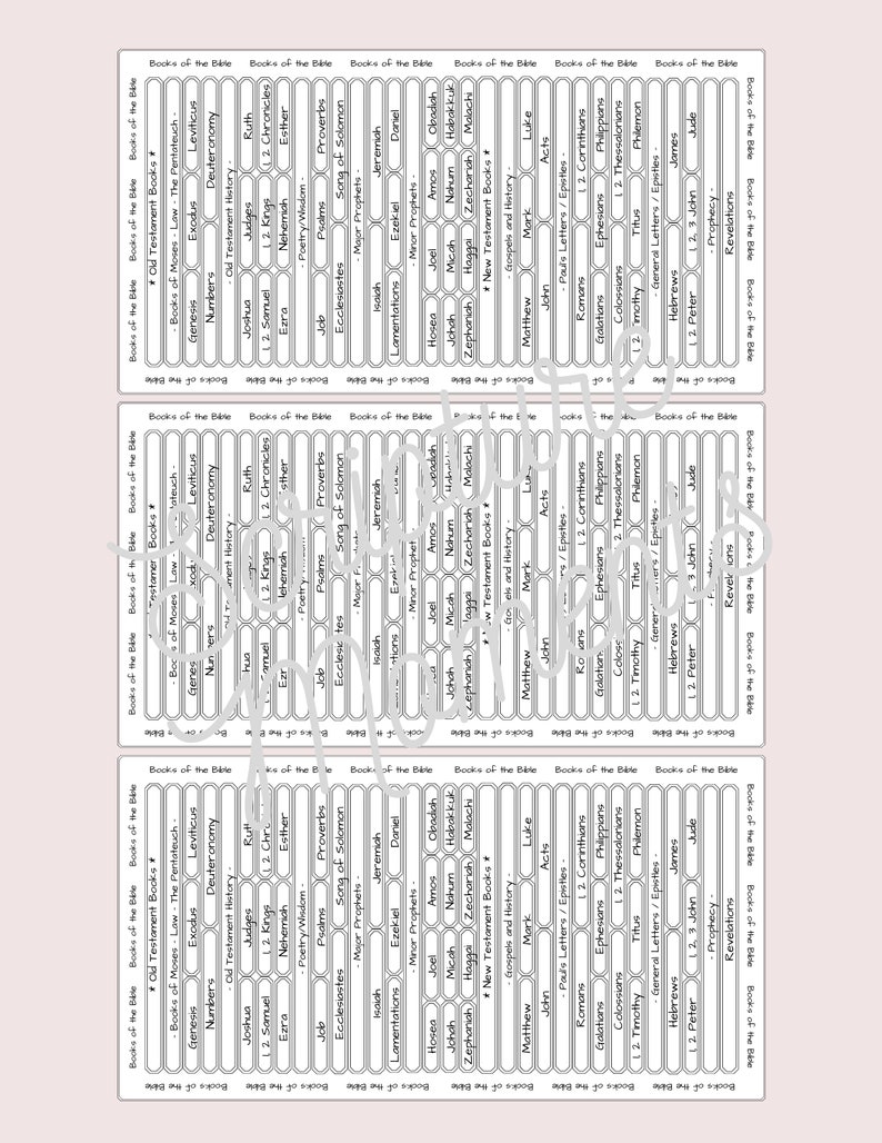 Books of the Bible Library Coloring Page Bookmark, Bible Study ...