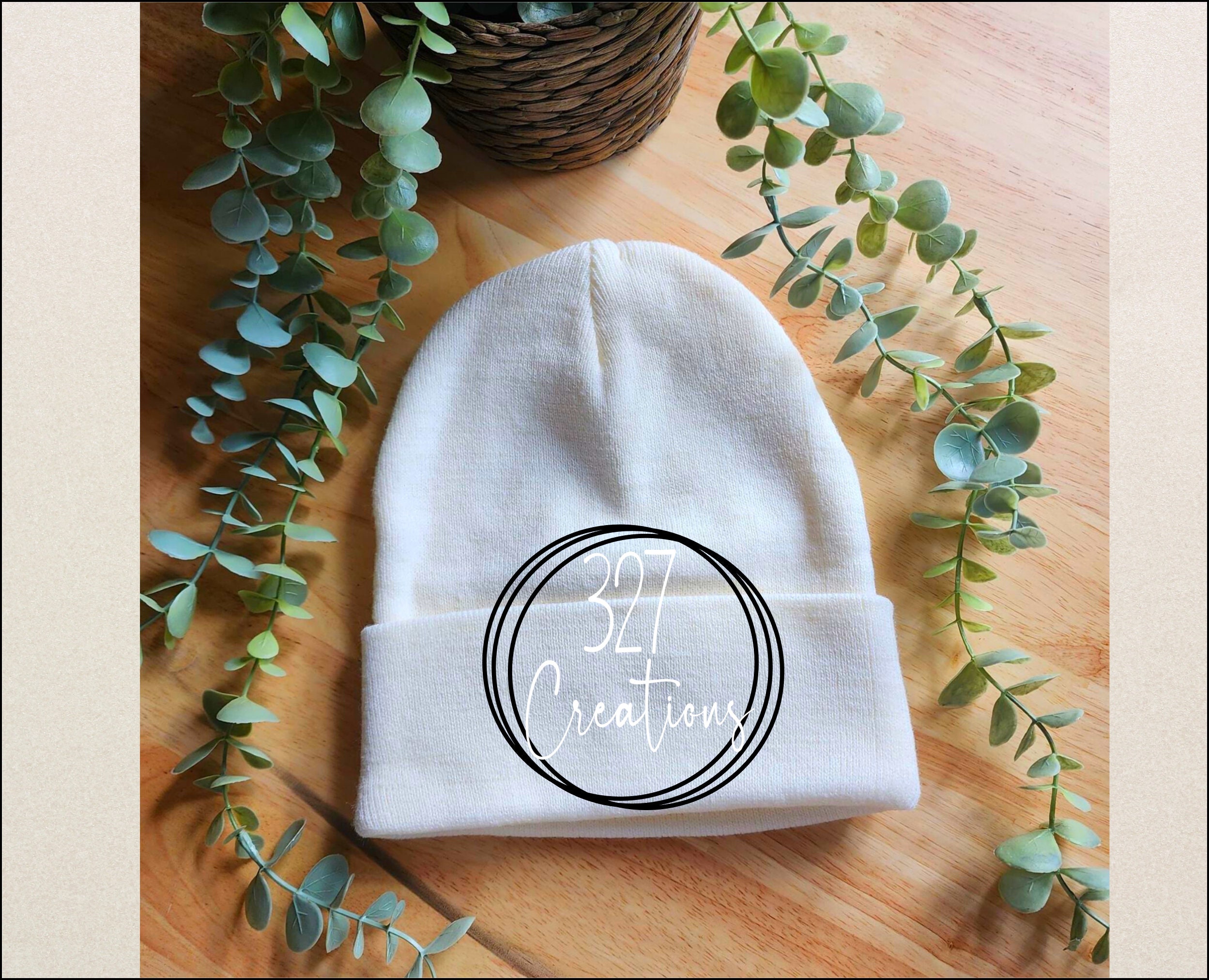 Cream Beanie Mockup - Etsy