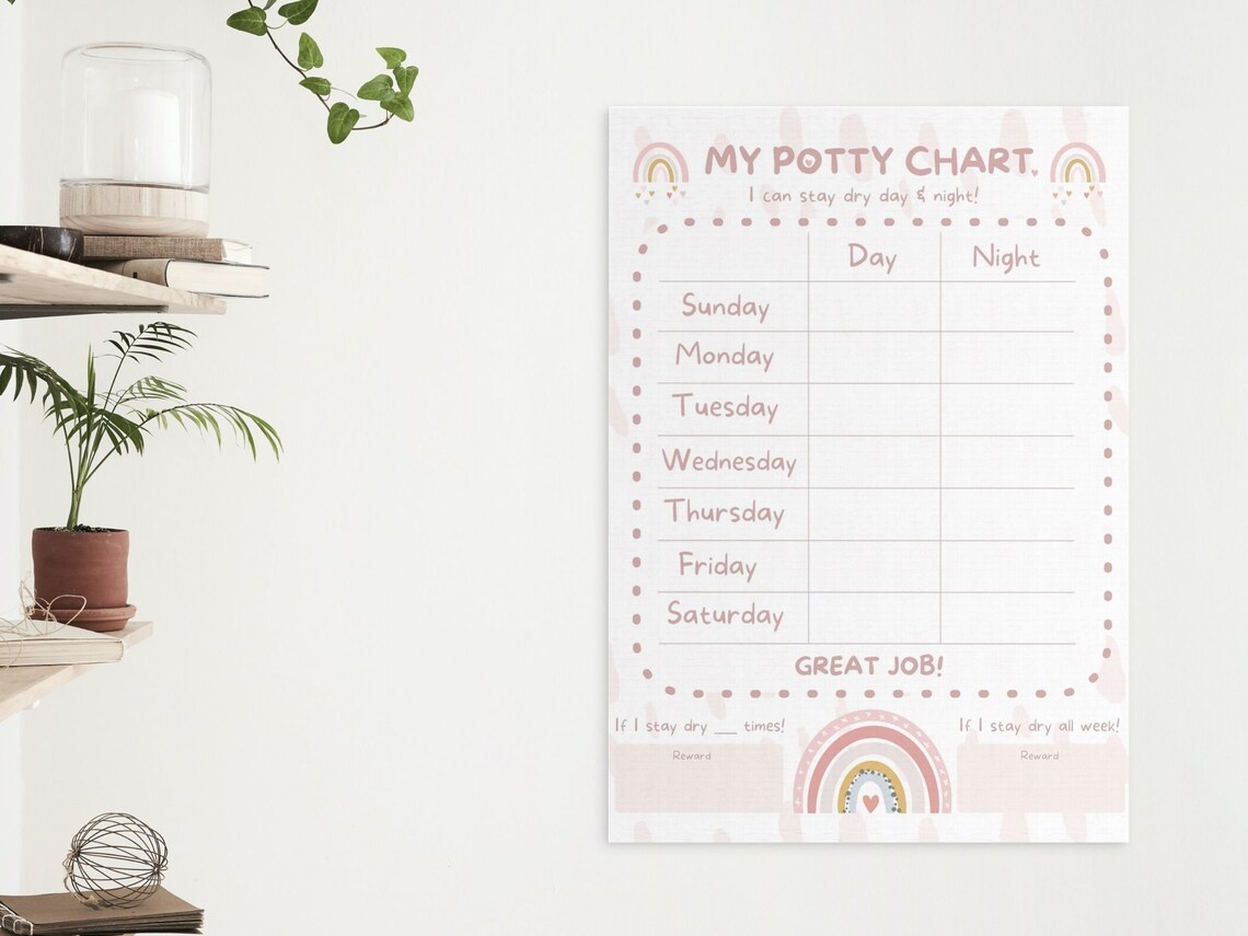Potty Training Chart Printable | Day Night Potty Training | Big Kid ...