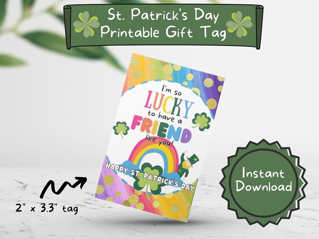 So Lucky St. Patrick's Day Printable Gift Tag Leprechaun - Etsy
