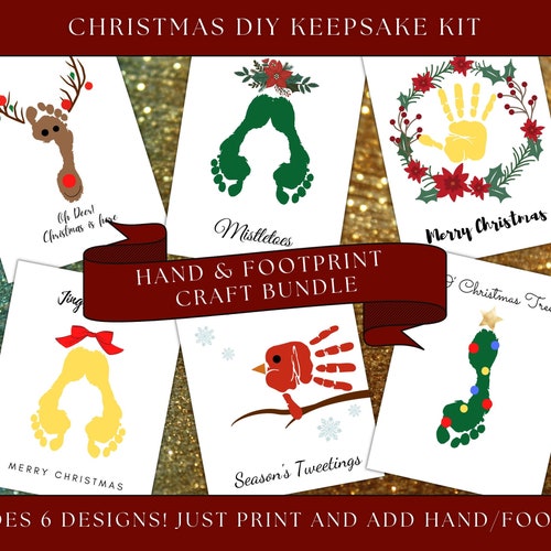 Christmas Handprint Footprint DIY Craft Christmas Keepsake - Etsy