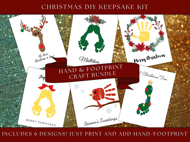 Christmas Handprint Footprint Craft: DIY Keepsake Gift (digital ...