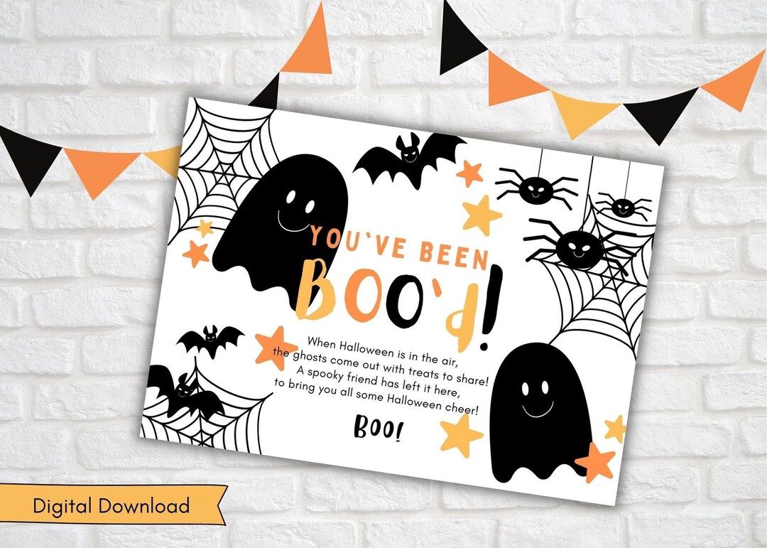You've Been Boo'd Sign: Halloween Printable (digital Download) - Etsy