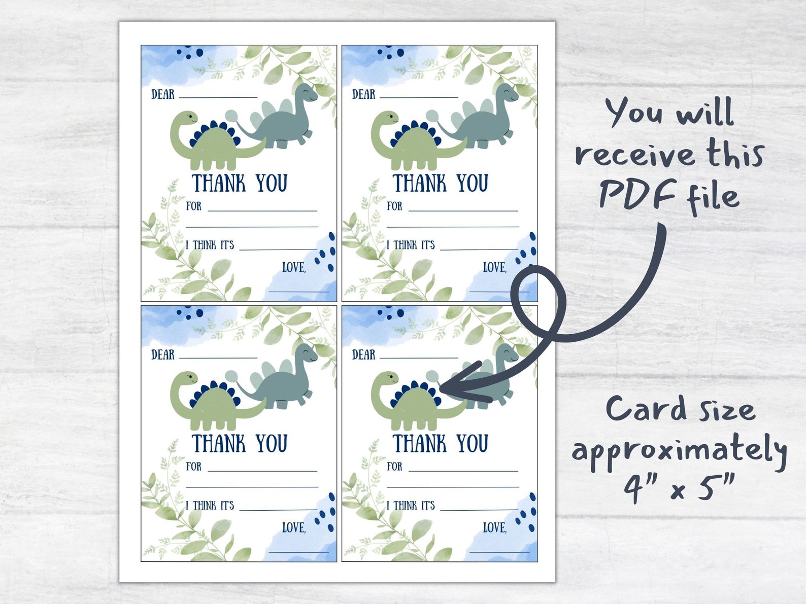 Dinosaur Thank You Note: Fill in the Blank Kids Printable (PDF) - Etsy