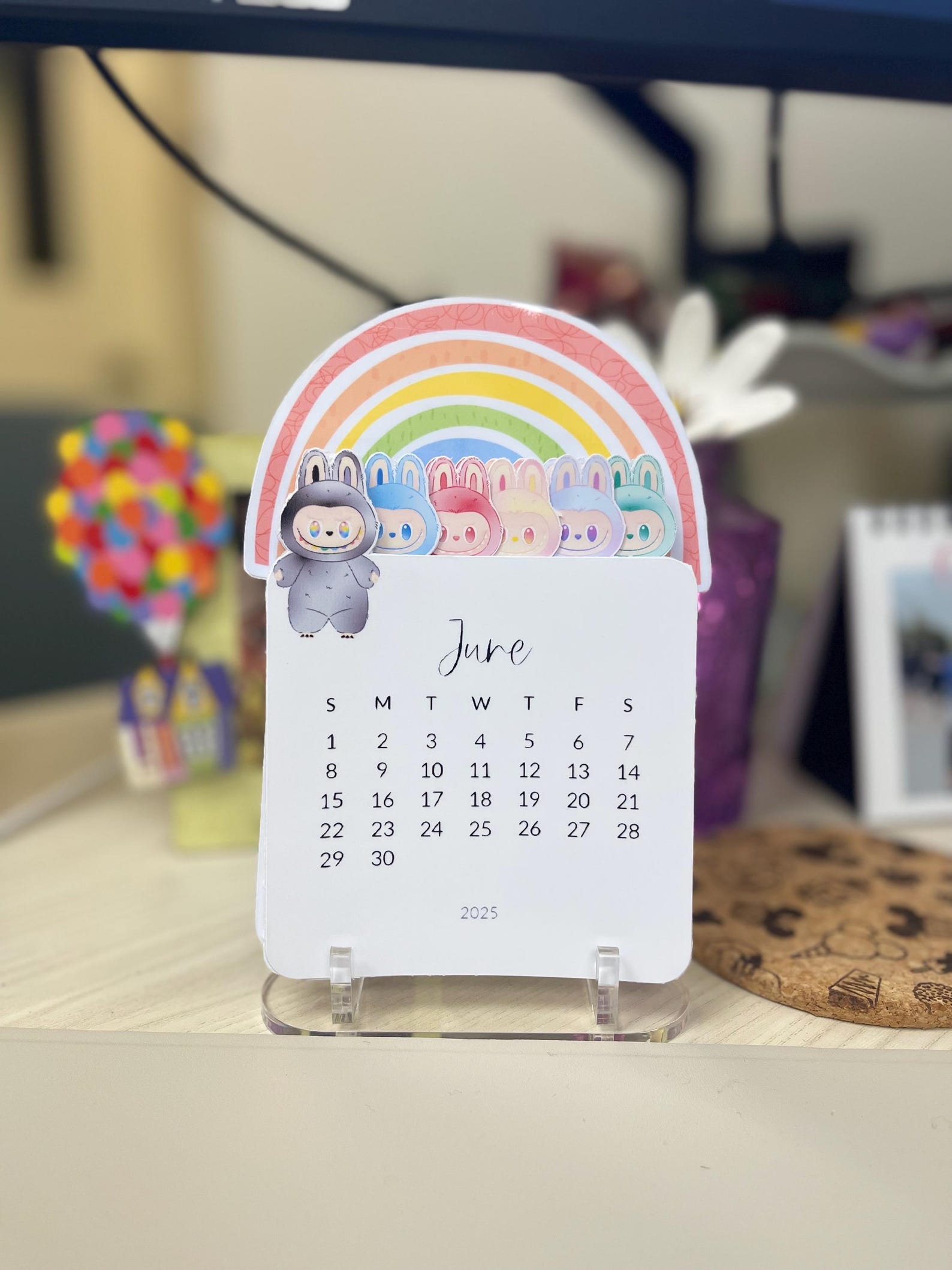 Labubu Mini Desktop Calendar W/stand (inspired) - Etsy