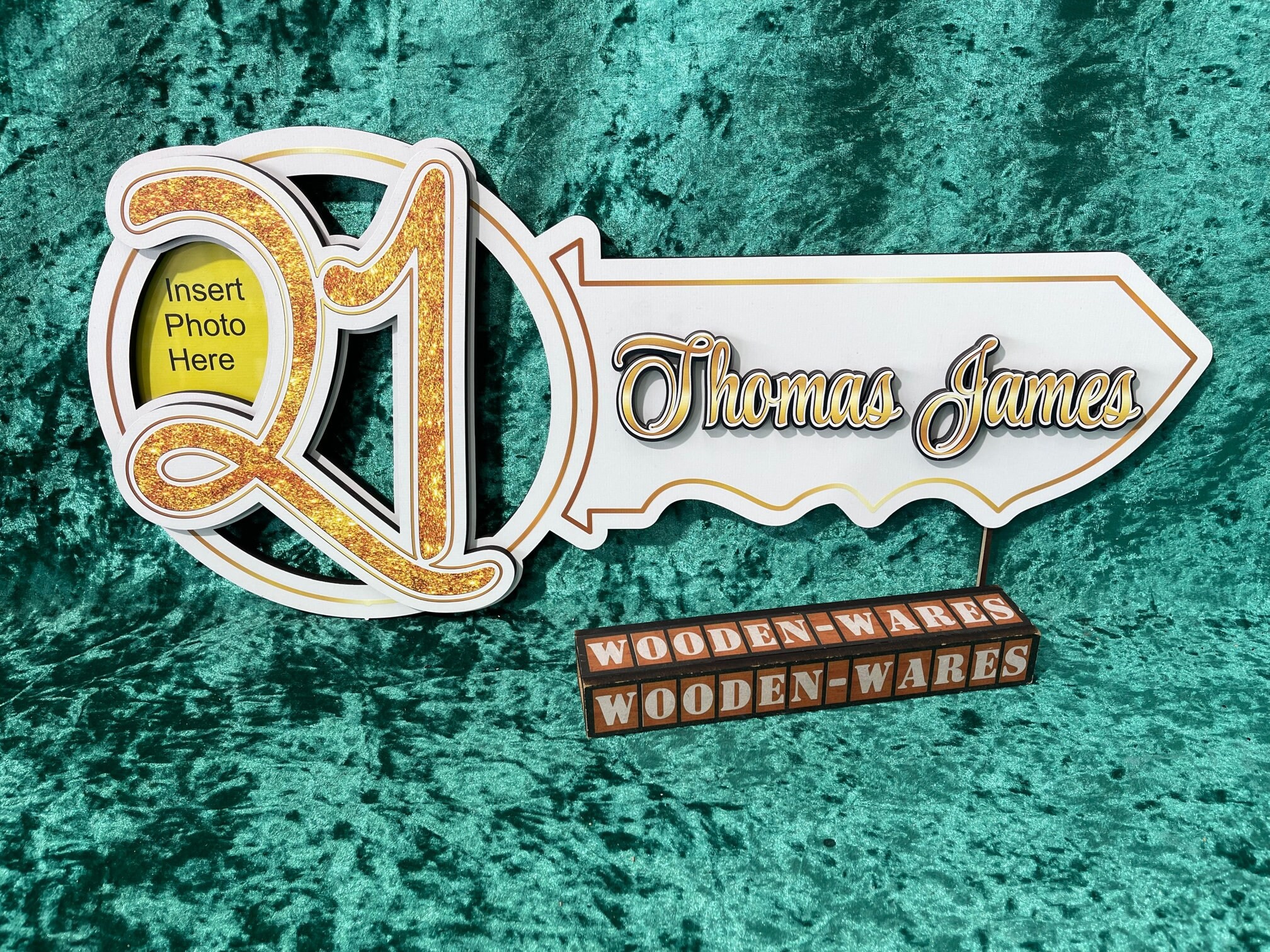 21st Birthday Black Key Without Stand | Personalized With Photo, Name ...