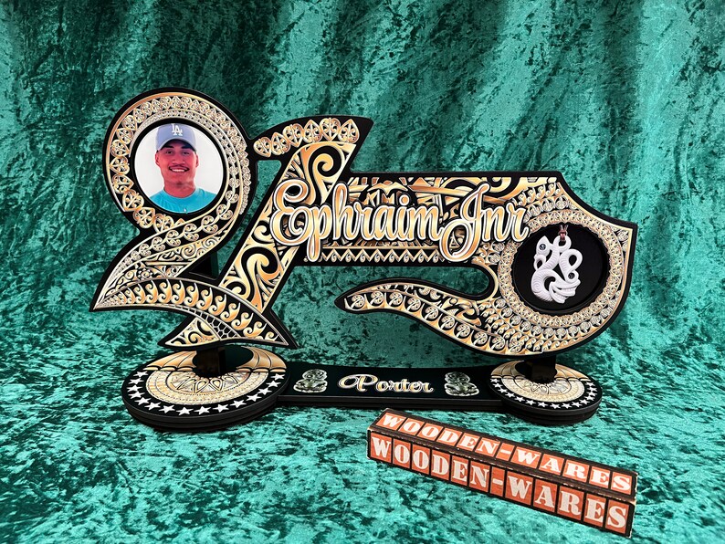 21st Birthday Key Design Stand With Personalised Photo Name and Age ...