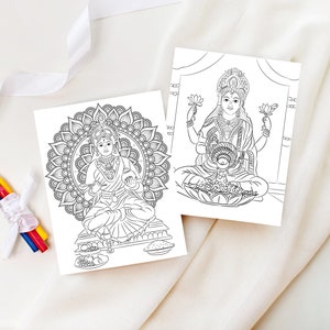 5 Hindu Goddess Coloring Pages - Etsy