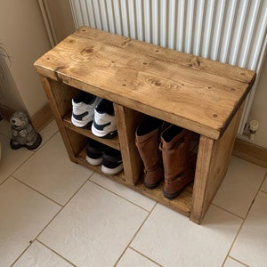 Shoe Bench Shoe Rack Boot Rack Shoe Storage Hallway Bench Boot Rack Oak ...