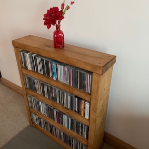 CD Stand CD Rack Compact Disc Storage Shelving Rustic Solid Wood CD ...