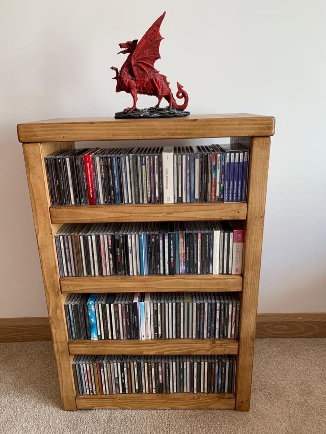 DVD Storage Music DVD Storage DVD Unit Shelf Rustic Solid Wood - Etsy UK