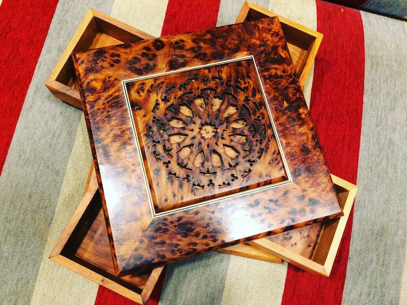Large Handmade Moroccan Puzzel Box the Cool Box Secret Box Wooden Box ...