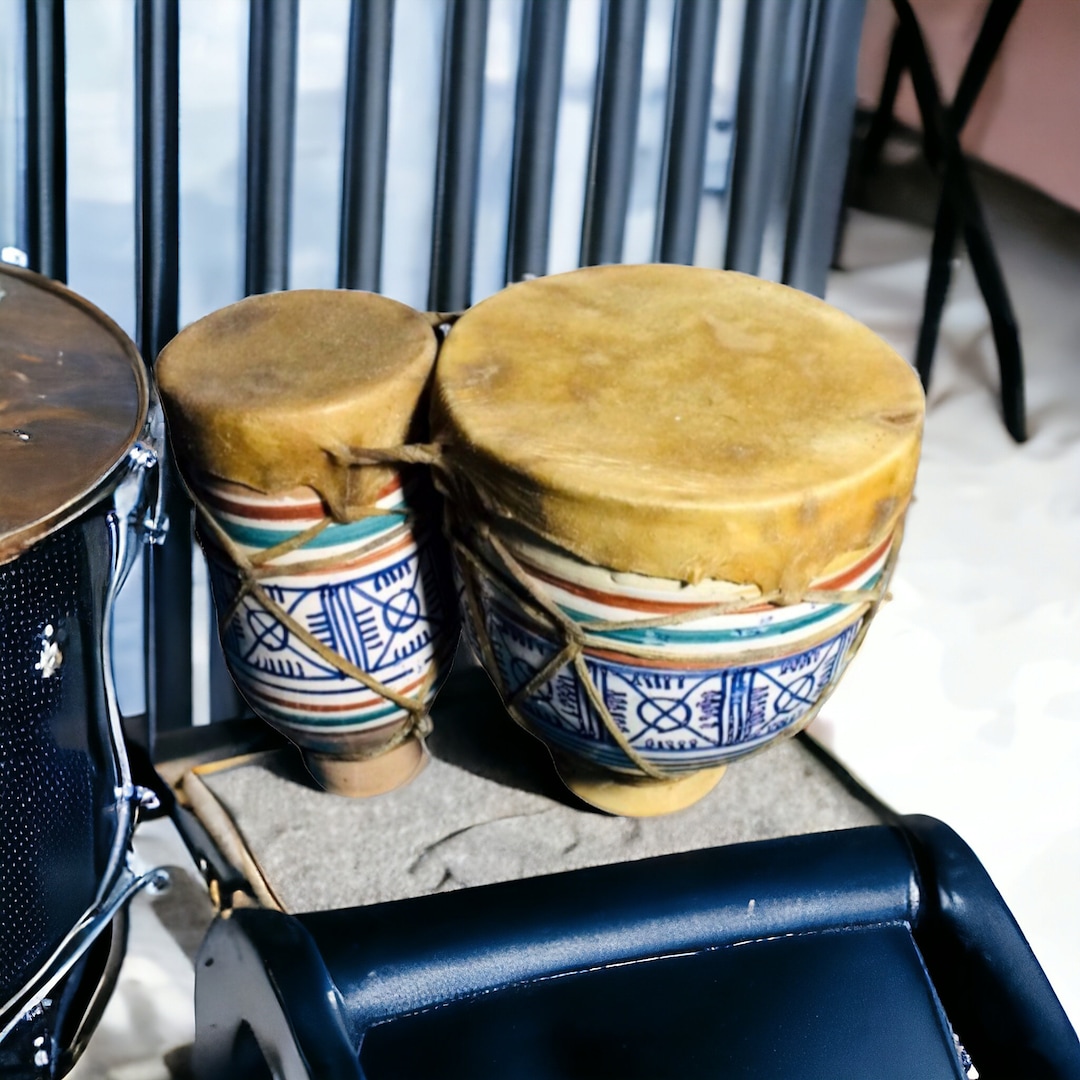 Moroccan Tam Tam Double Drum, Traditional Moroccan Clay Tam Tam ...