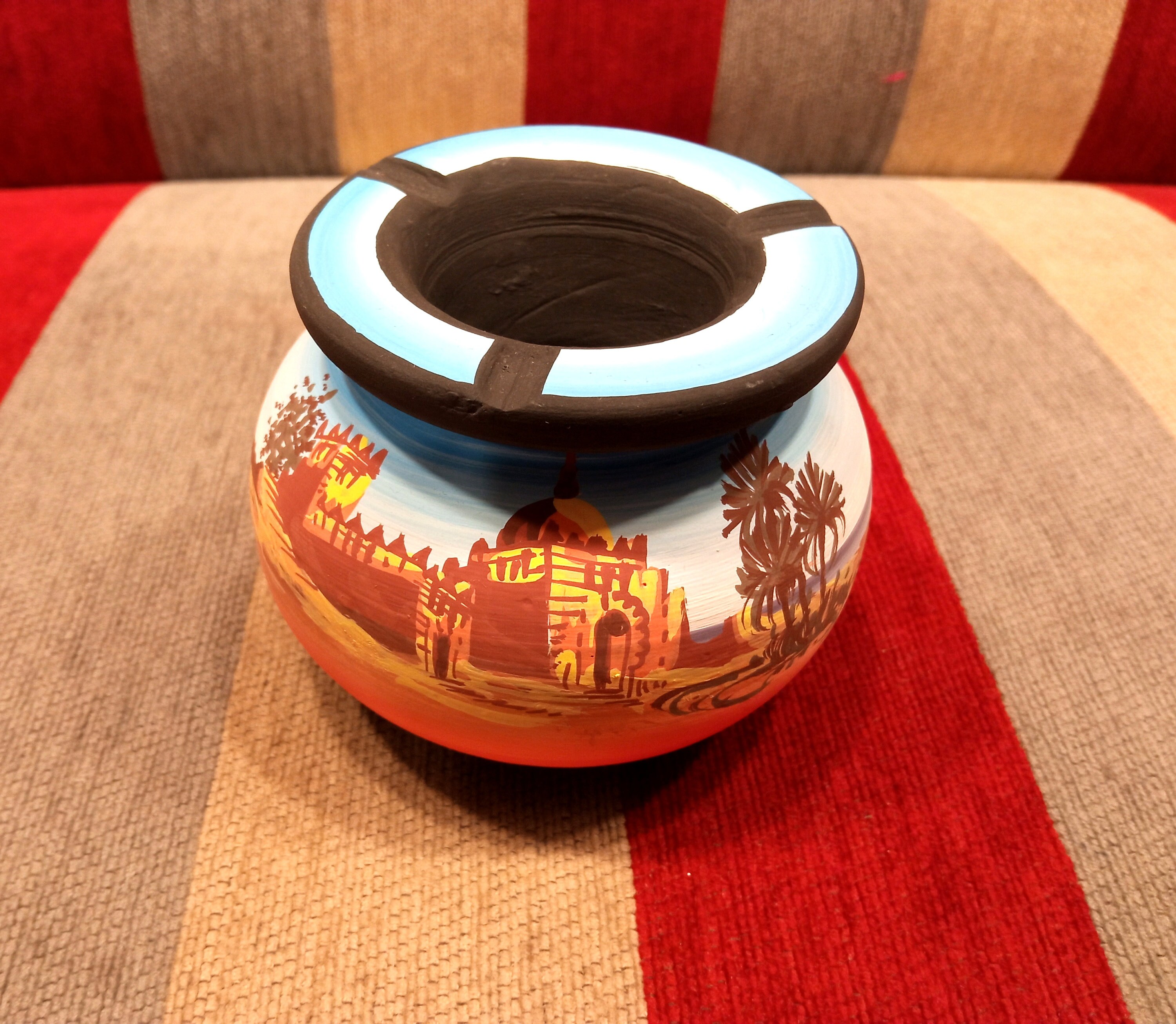 Artisan Hand-painted Pottery Gift Set: Ashtray, Tagines, Box, and ...