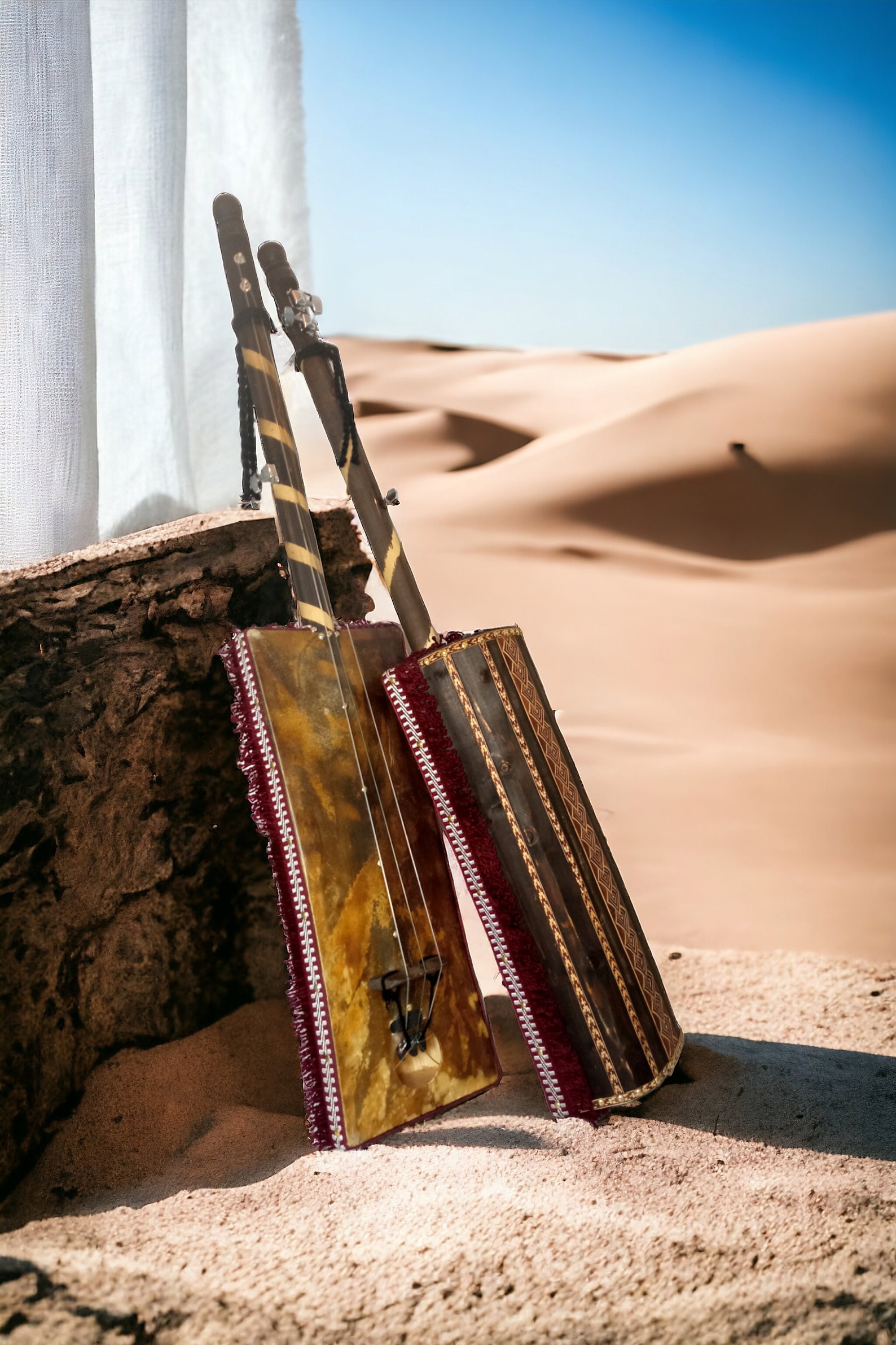 Authentic Handmade Gambri Instrument - Exquisite North African Gimbri ...