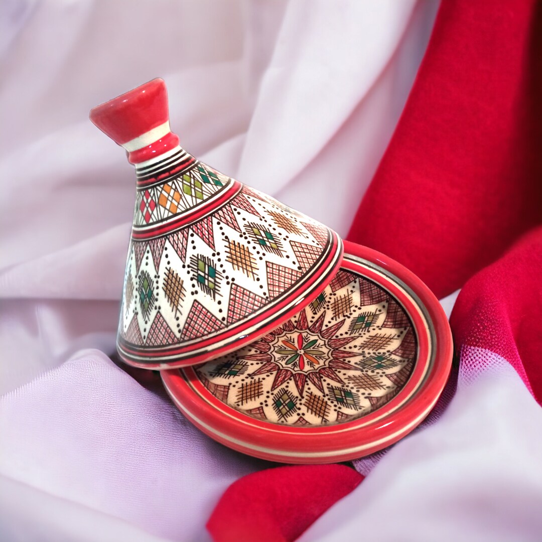 Handcrafted Ceramic Tagine Moroccan Elegance for Stylish Dining Vibrant ...