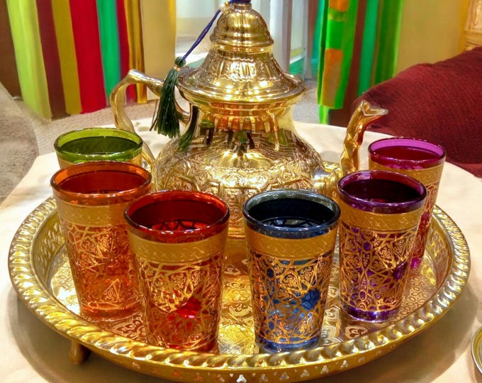 Moroccan Handmade Tea Set, Luxury Homeware - Etsy