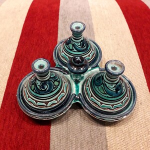 Triple Moroccan Mini Tagine for Spices, Turqoise Tagine, Spices Holder ...