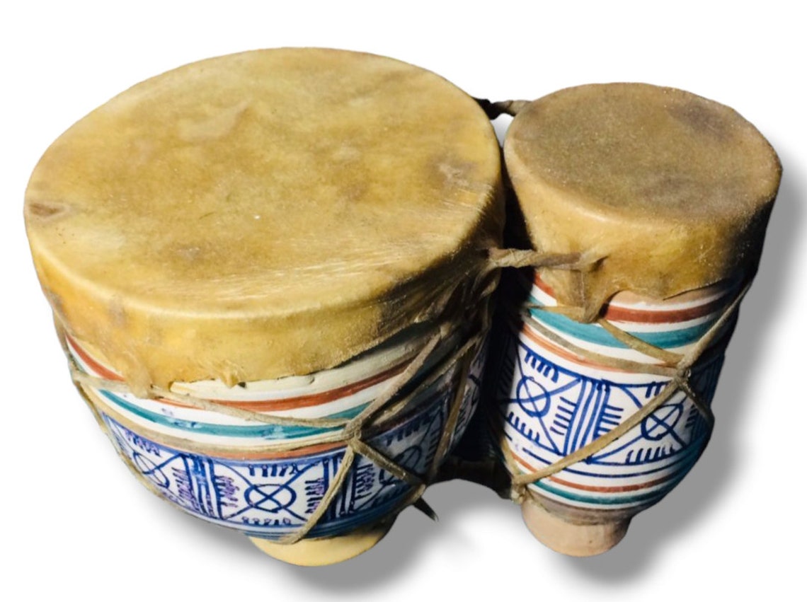 Moroccan Tam Tam Double Drum, Traditional Moroccan Clay Tam Tam ...